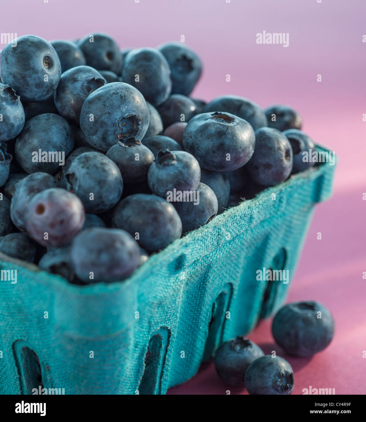Blueberries in carton box Stock Photo - Alamy