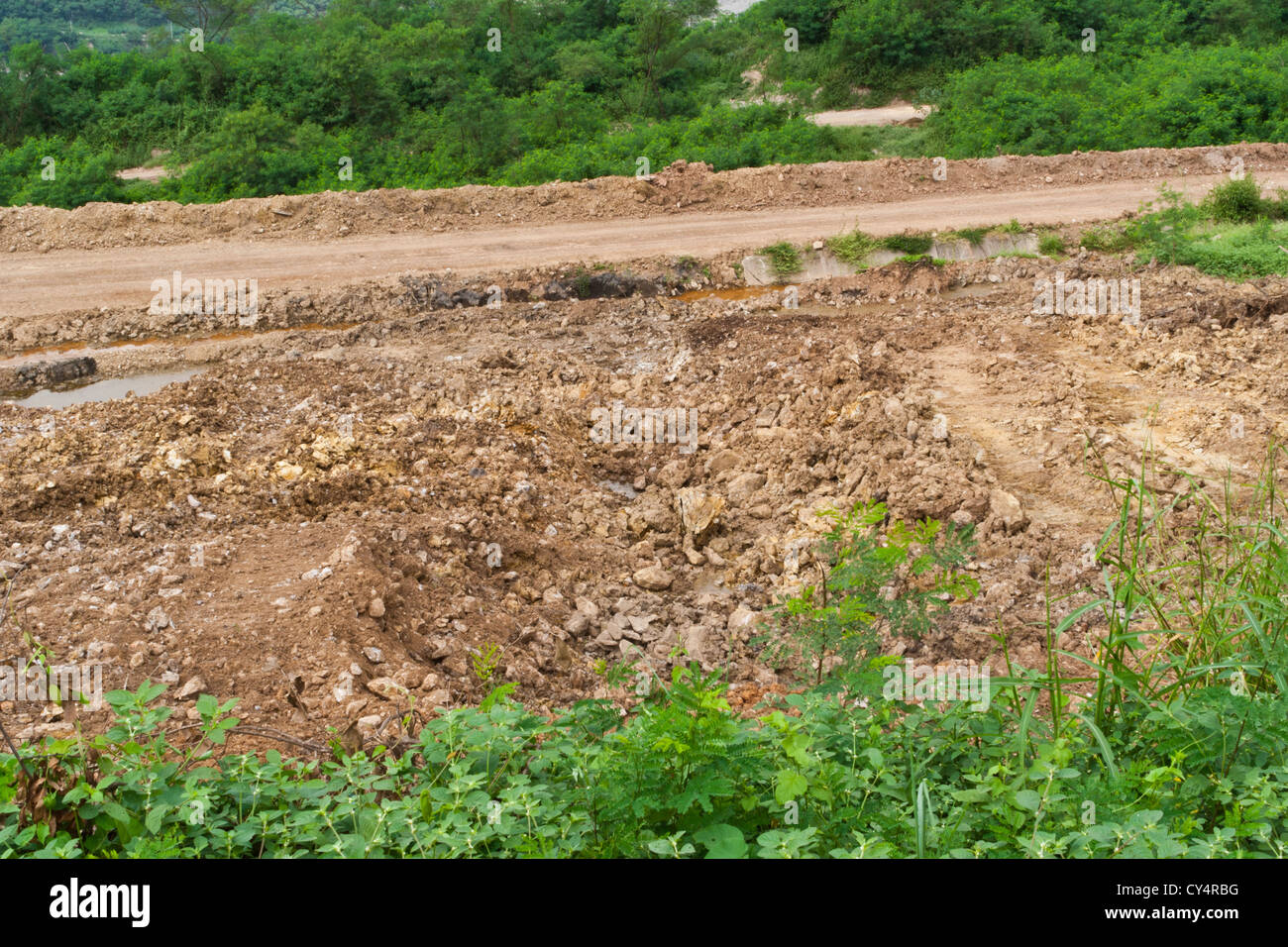 Mod landscape, mod and water after rain Stock Photo - Alamy