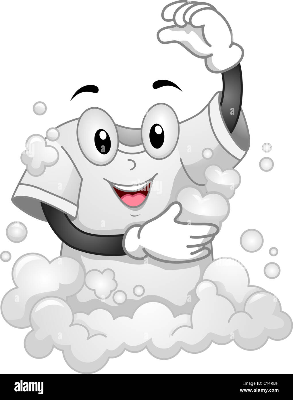 Mascot Illustration Featuring a T-shirt Washing Itself Clean Stock ...