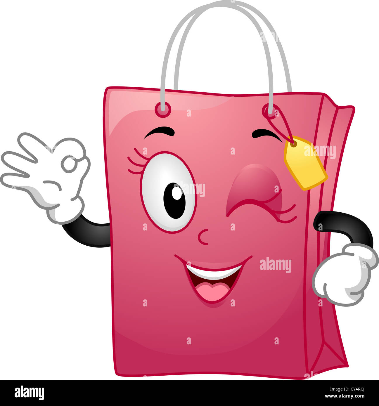 Mascot Illustration Featuring a Shopping Bag Doing an Okay Sign While ...