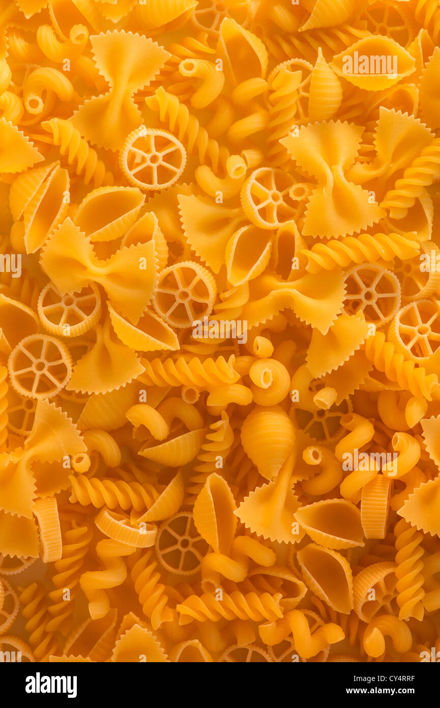 Variety of yellow pasta Stock Photo - Alamy