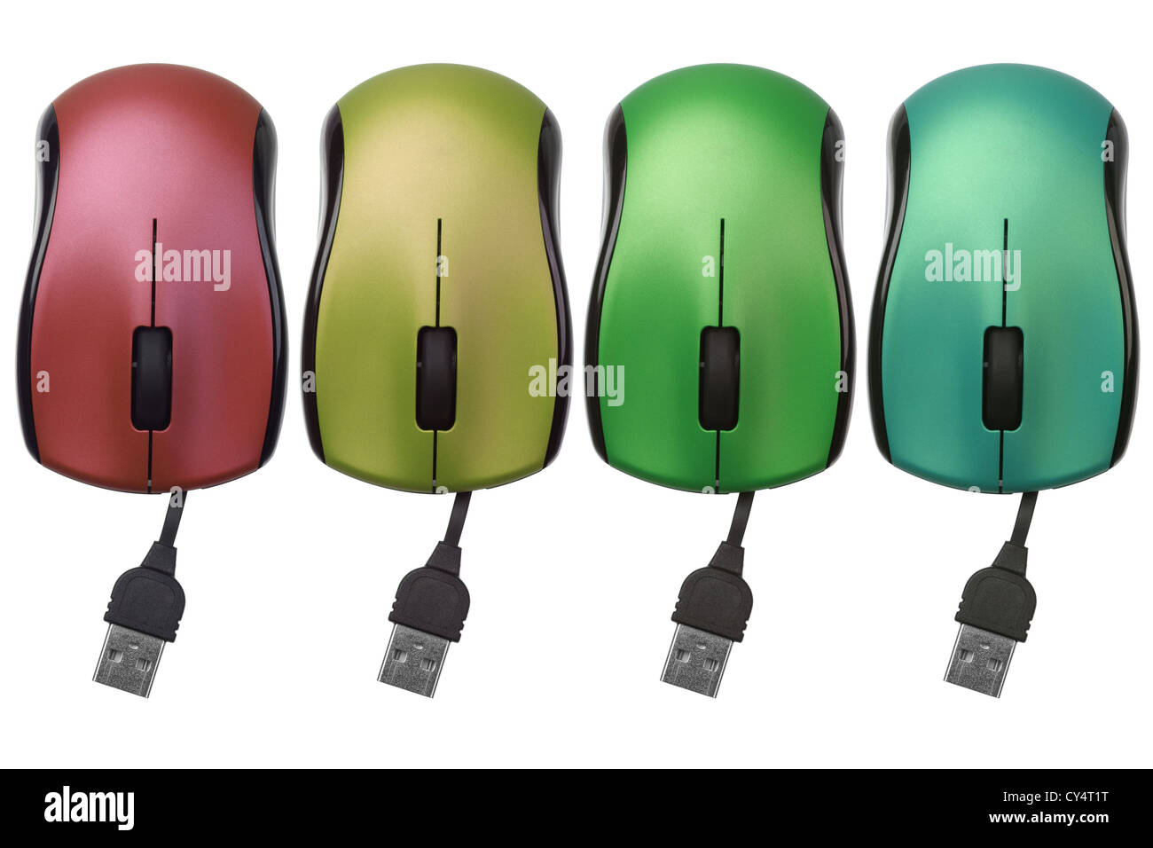 Row of Colorful USB Computer Mouse on White Background Stock Photo - Alamy