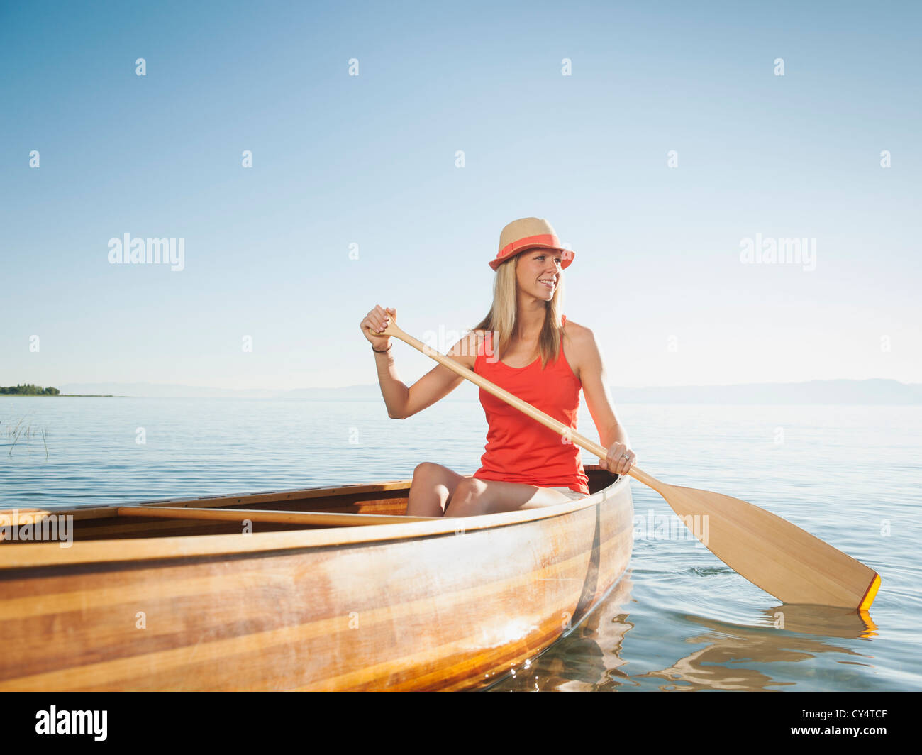 Woman canoe hi-res stock photography and images - Alamy