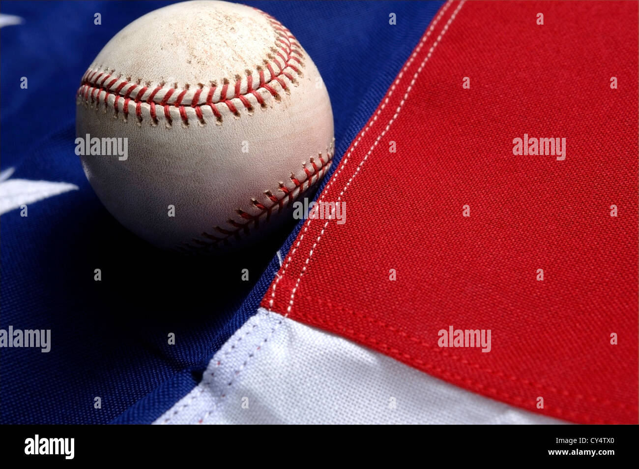 Baseball on American Flag Stock Photo - Alamy