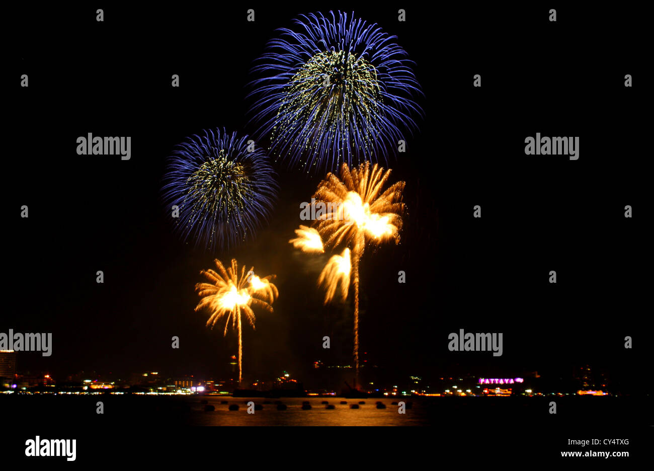 Firework at night Stock Photo - Alamy