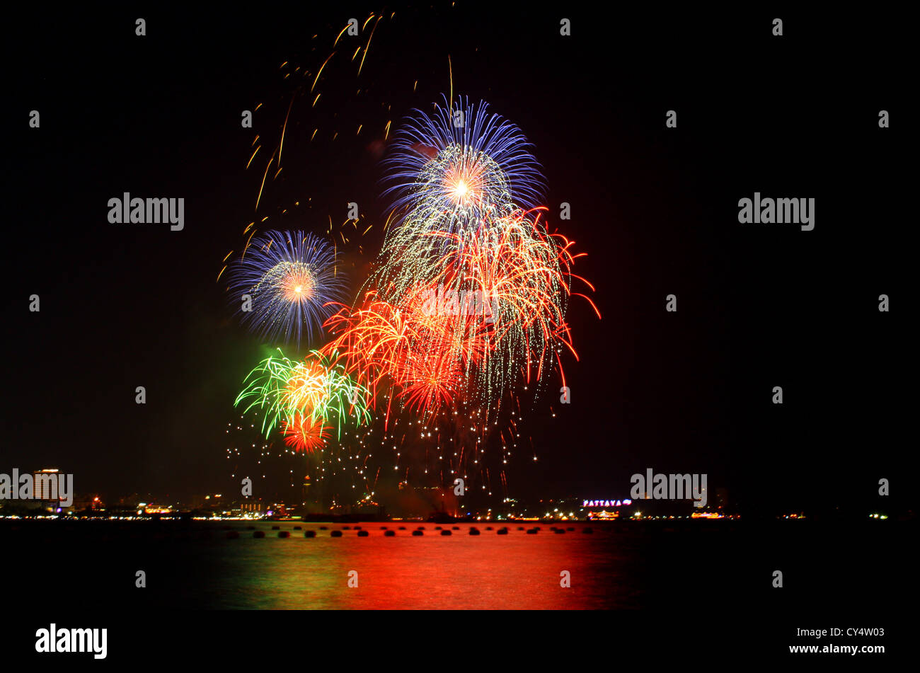 Firework at night Stock Photo - Alamy