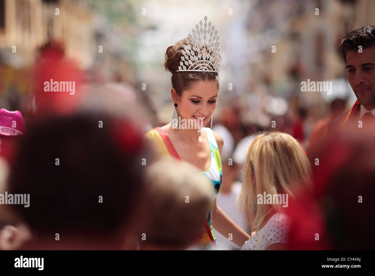 The carnival queen during the Malaga Fair, Spain Stock Photo - Alamy