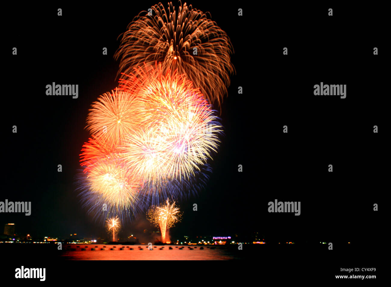 Firework at night Stock Photo - Alamy