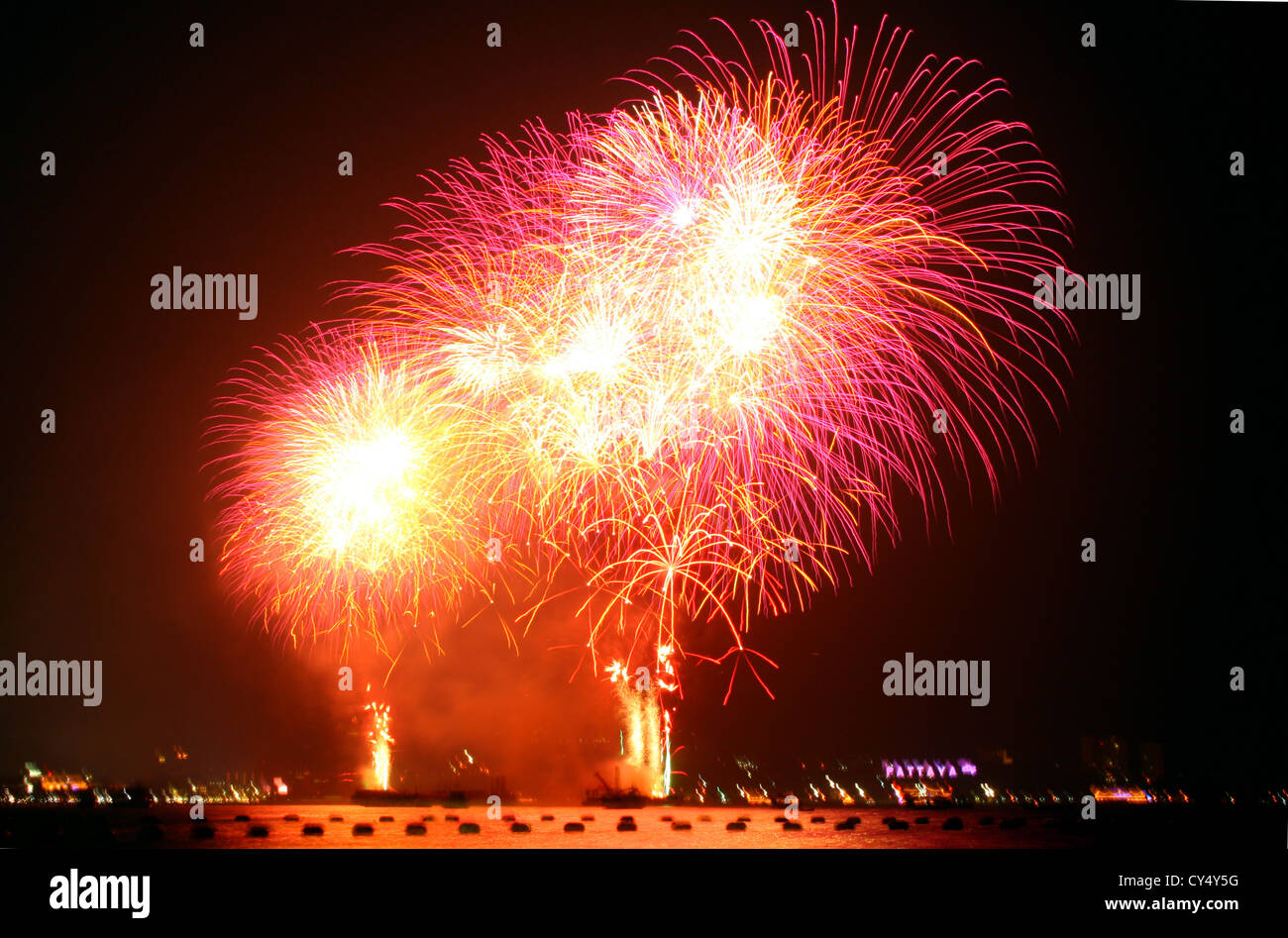 Firework at night Stock Photo - Alamy