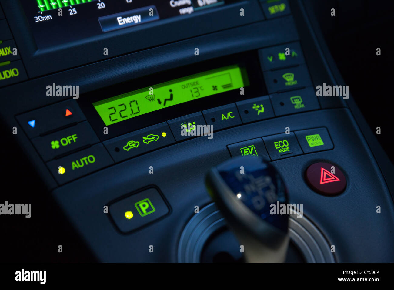 Modern car center console with climate control and buttons Stock Photo ...