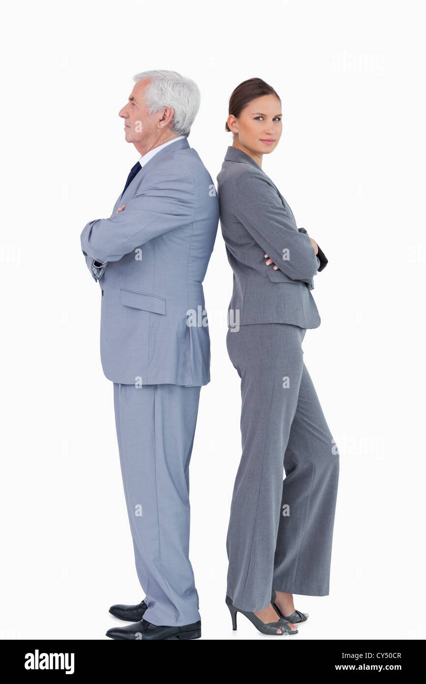 Businessman woman back back woman Cut Out Stock Images & Pictures - Alamy