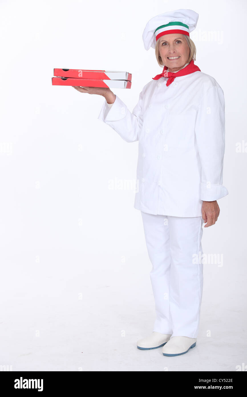 Female pizza chef Stock Photo - Alamy