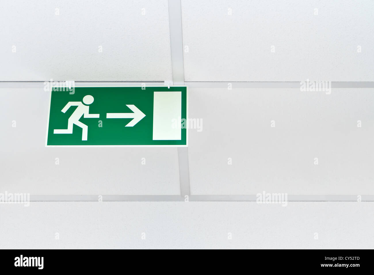 Green white exit sign hi-res stock photography and images - Alamy
