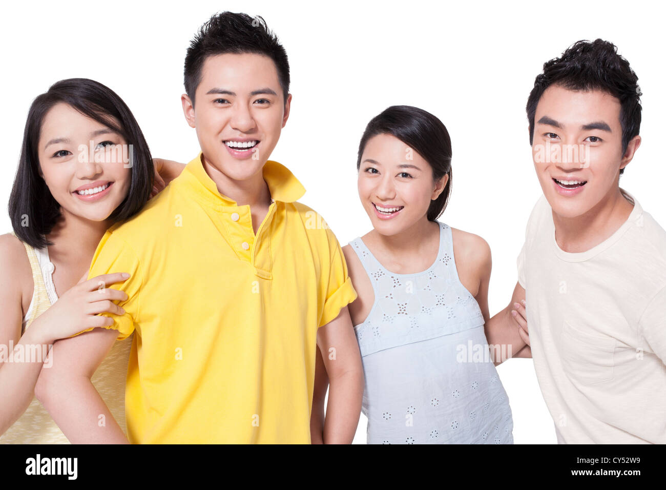 Portrait of intimate young friends Stock Photo - Alamy