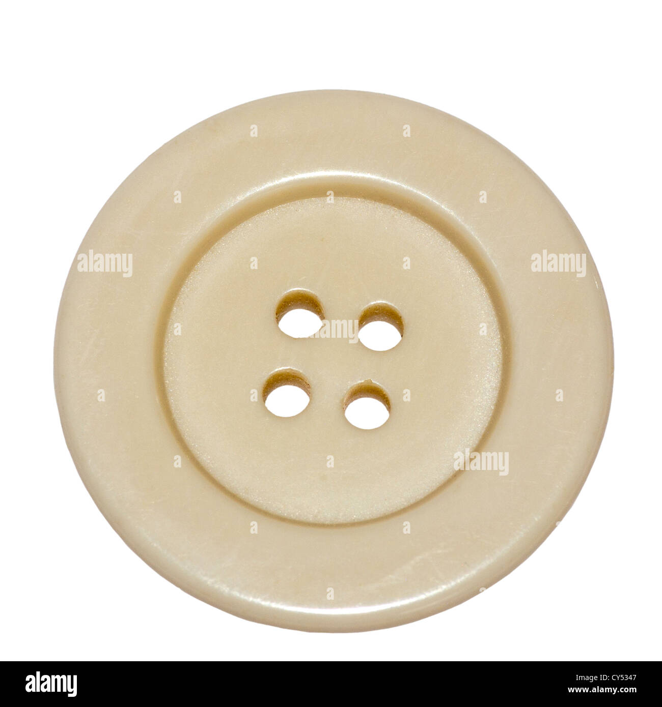 Beige Plastic Clothes Button With 4 Holes Stock Photo - Alamy