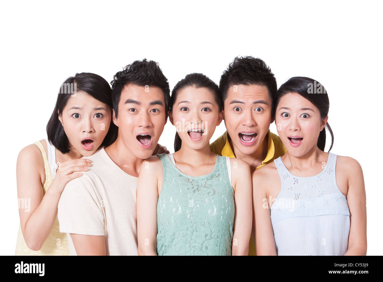 Young people with a surprise look Stock Photo - Alamy