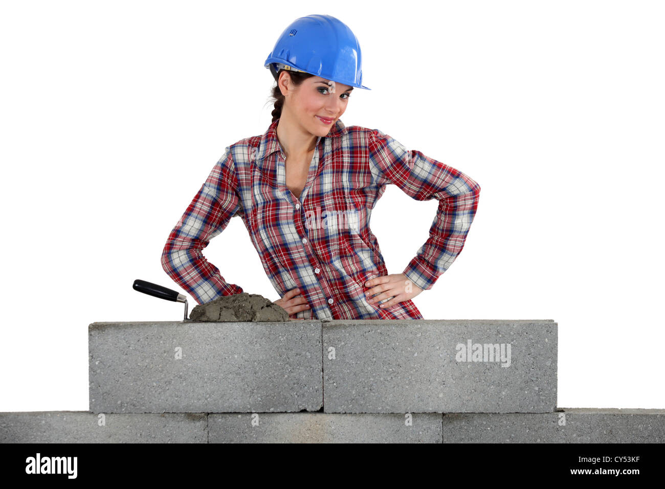 Female bricklayer at work hi-res stock photography and images - Alamy