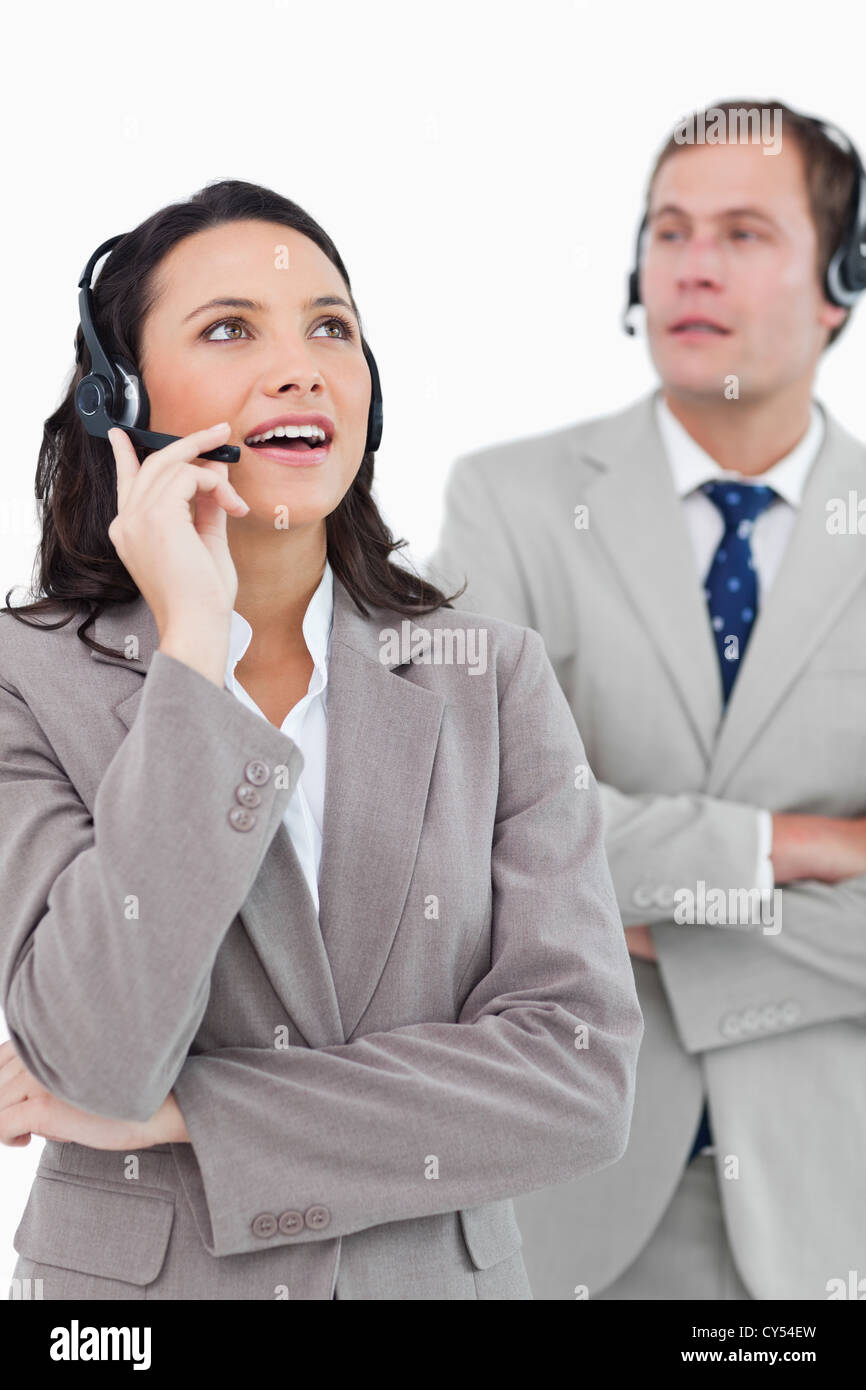 Call center agents at work Stock Photo - Alamy