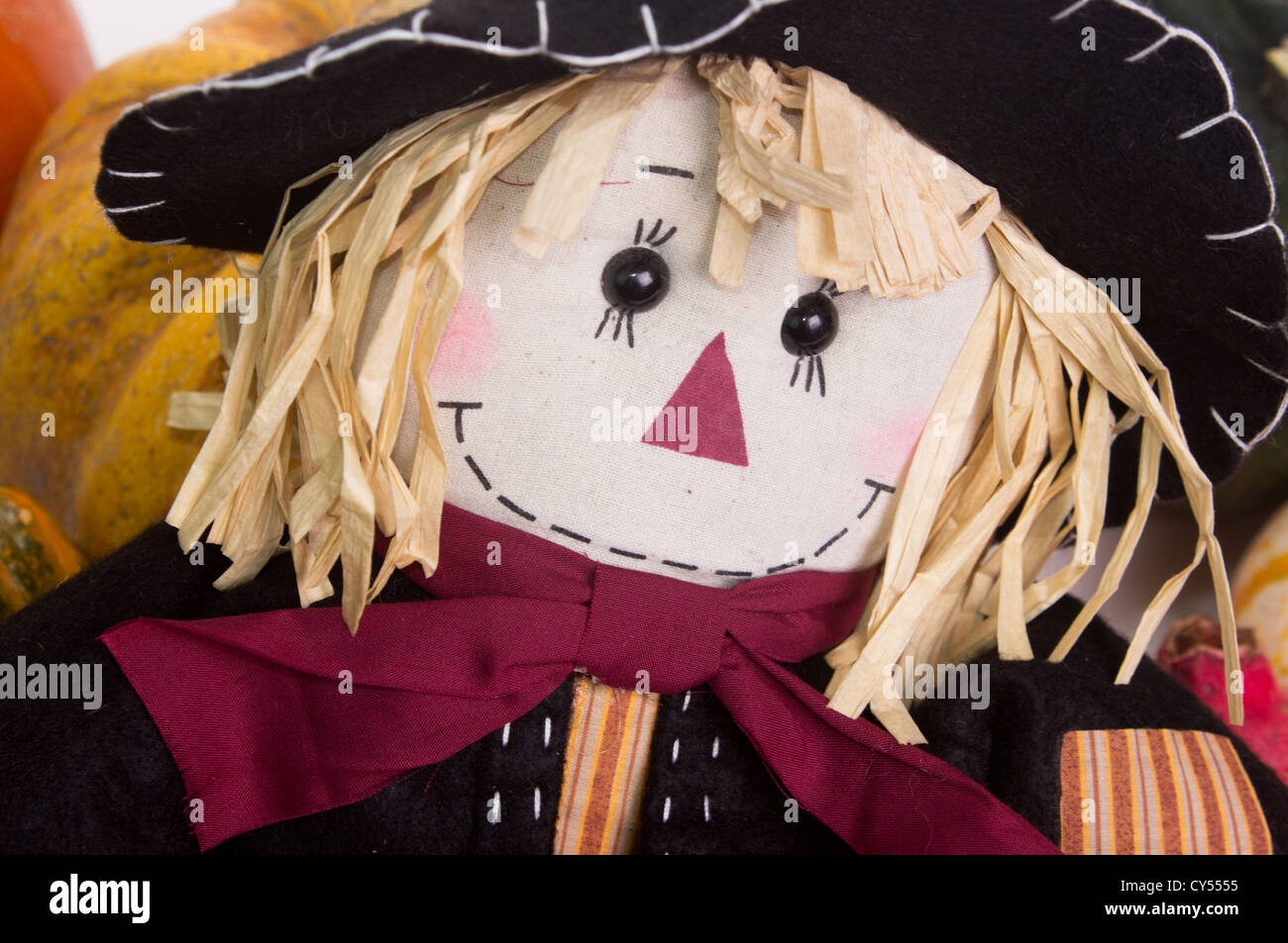 Close up view of straw stuffed scarecrow Stock Photo - Alamy