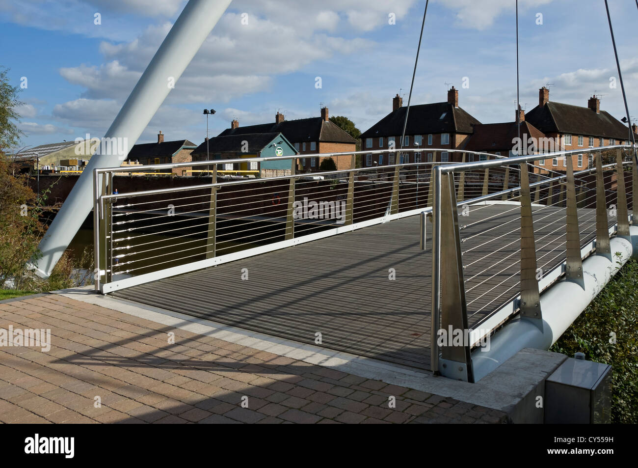 Foot and cycle bridge footbridge pedestrian (opened 2011) over River ...