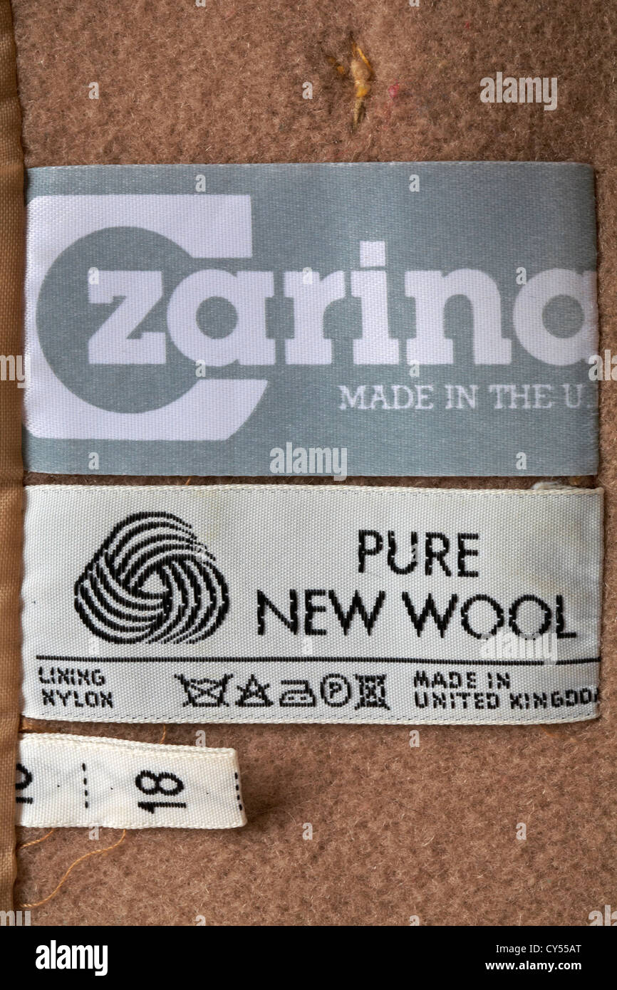 Pure new wool label inside hi-res stock photography and images - Alamy