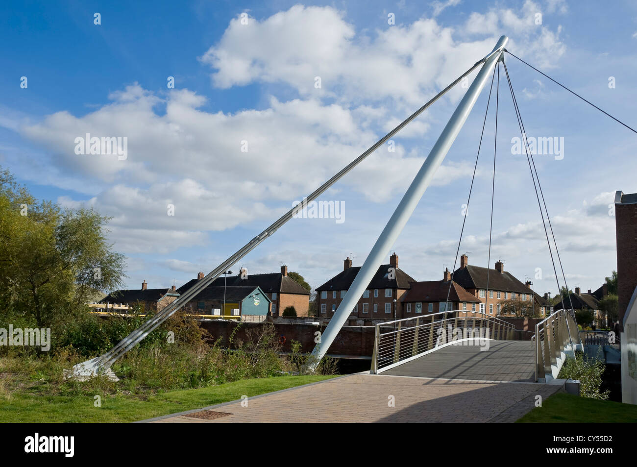 Foot and cycle bridge footbridge pedestrian (opened 2011) over River ...