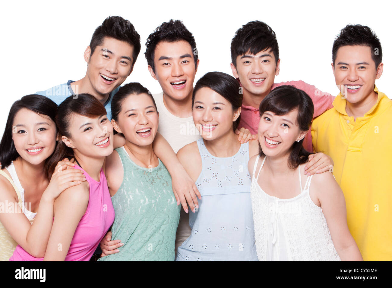 Happy young friends together Stock Photo - Alamy