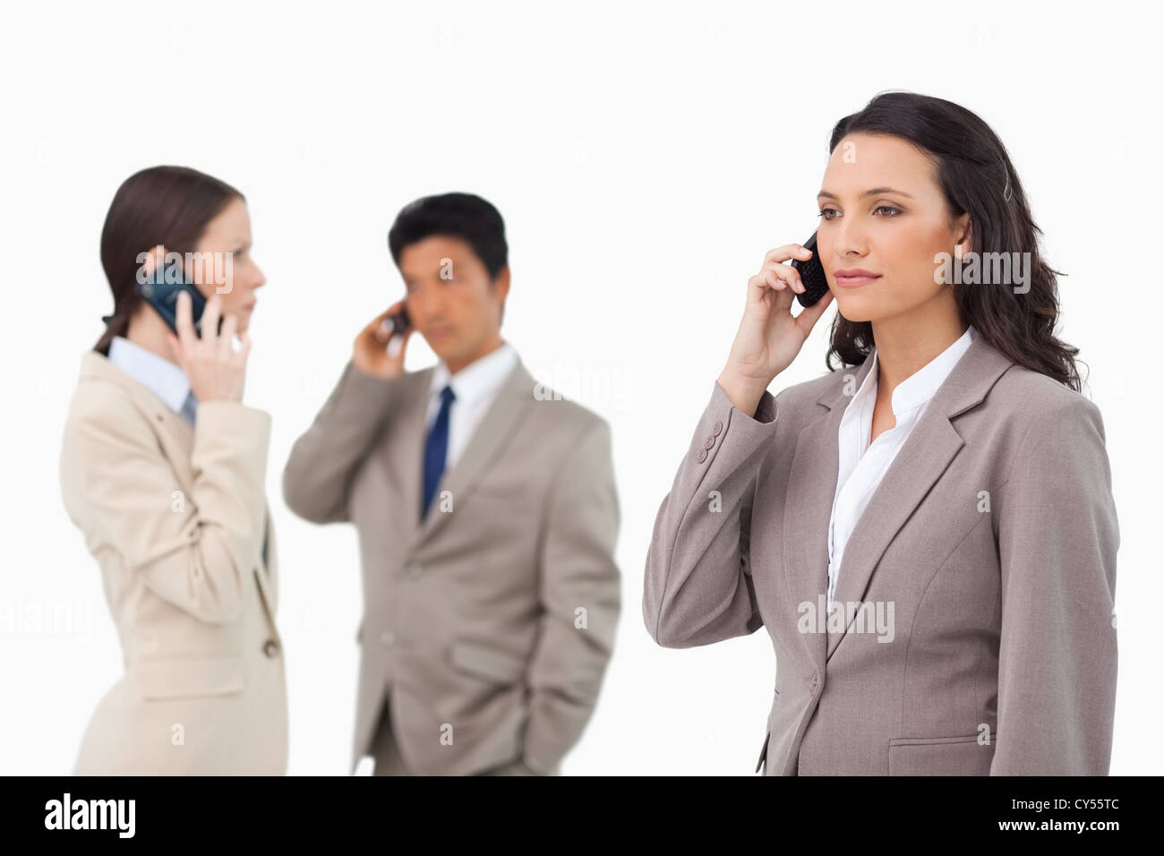 Businesspeople talking on the phone Stock Photo - Alamy