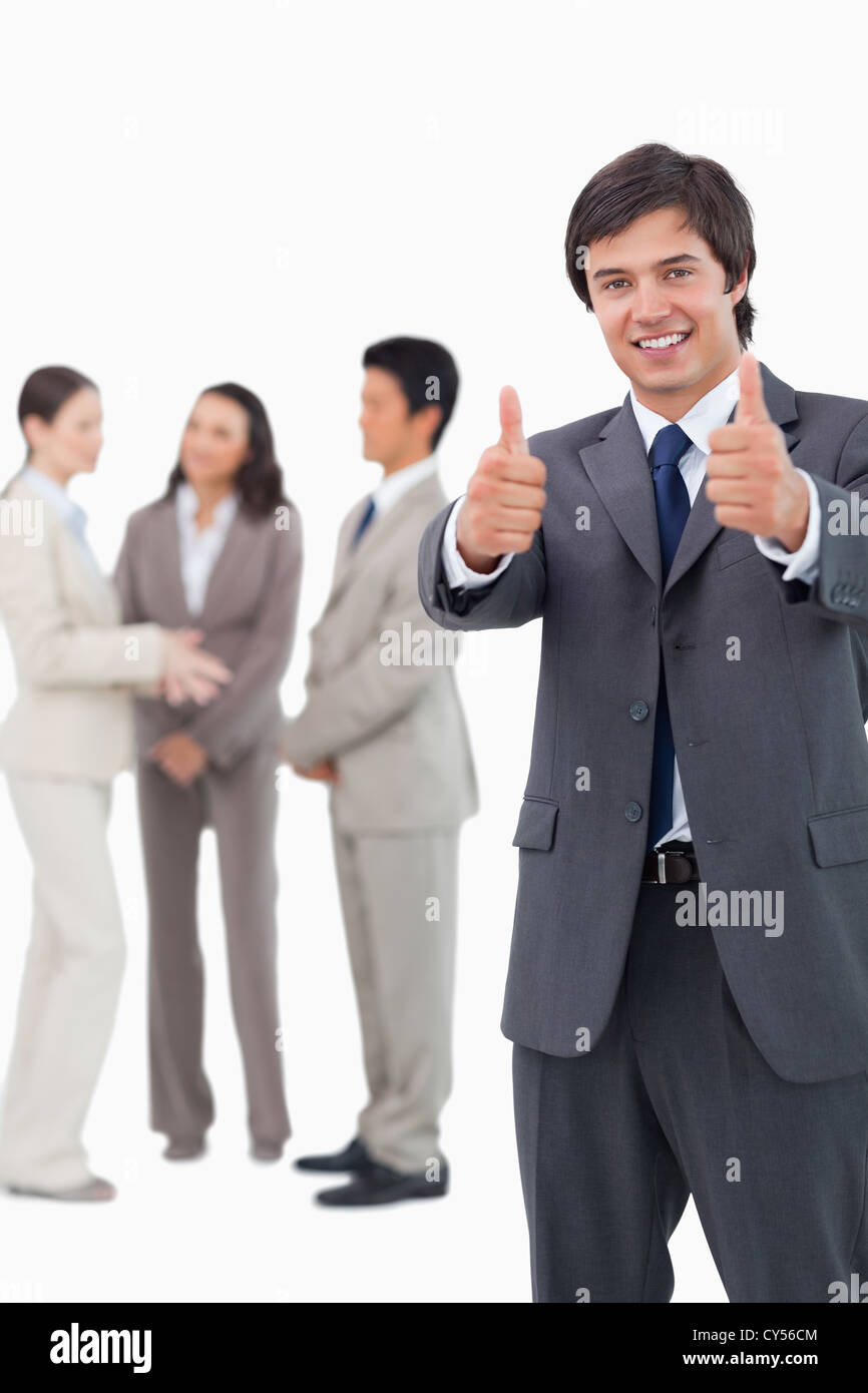 Salesman giving thumbs up team hi-res stock photography and images - Alamy