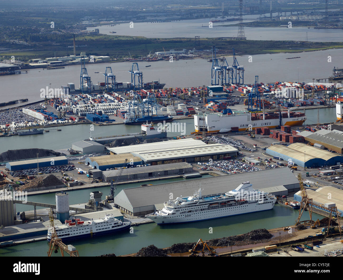 Tilbury Docks, River Thames, Tilbury, South East England Stock Photo ...