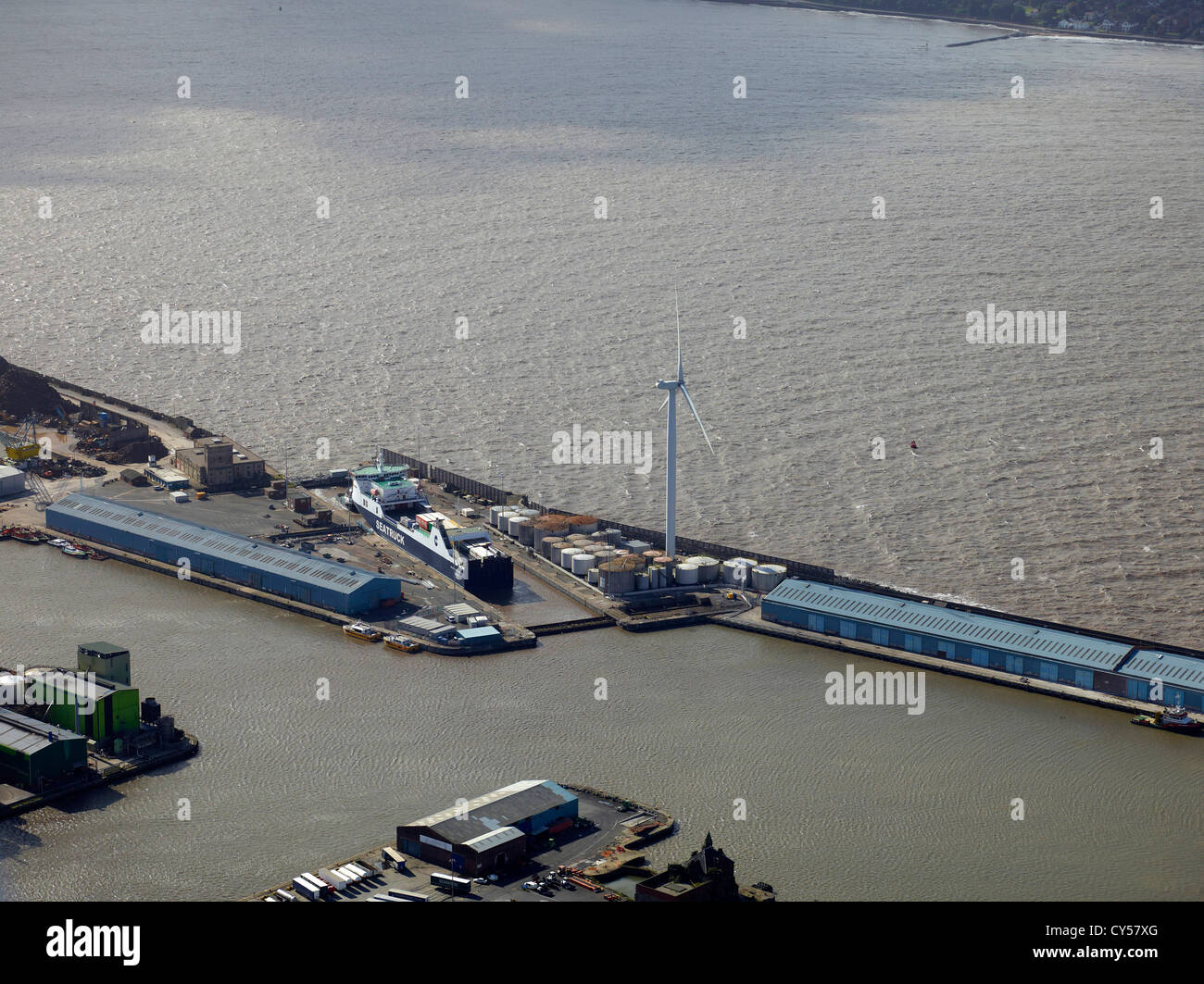 Wind Turbine at Liverpool Docks, Merseyside, North West England, UK ...