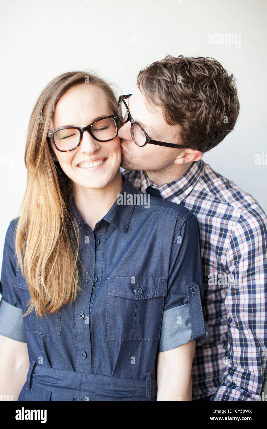 Two men kiss pose hi-res stock photography and images - Alamy