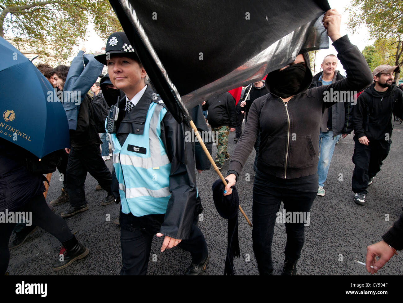 Anarchist Black Bloc disrupt Anti-austerity and anti cuts protest ...
