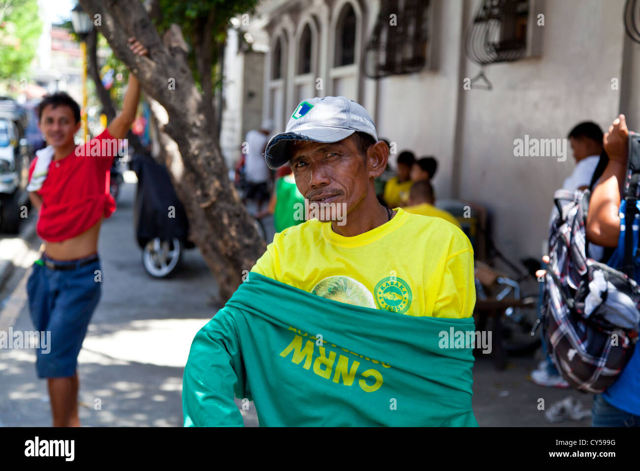 Portrait of a Man in the Old Town of Manila, Philippines Stock Photo ...