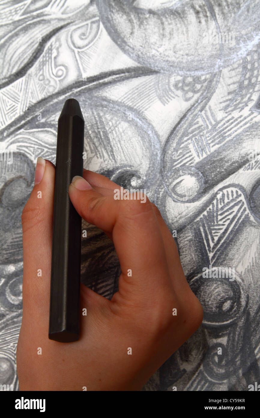 Artist at work sketching Stock Photo - Alamy