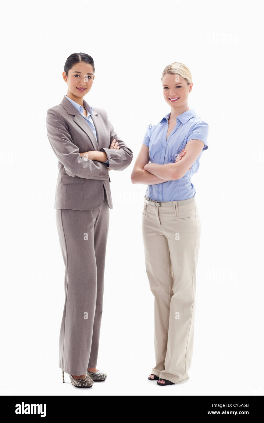 Happy young women arms Cut Out Stock Images & Pictures - Alamy