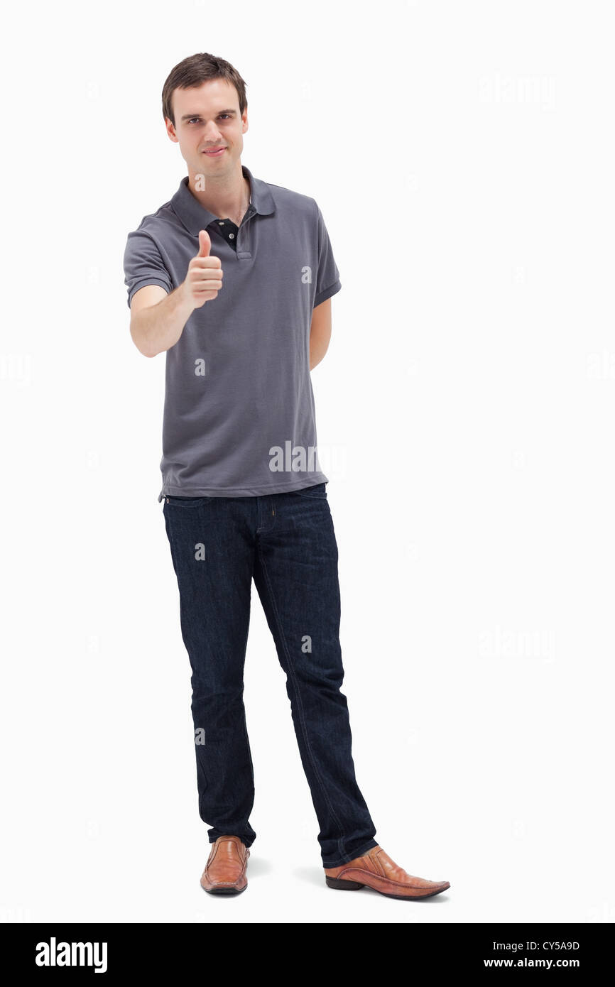 Man approving with his thumb up Stock Photo - Alamy