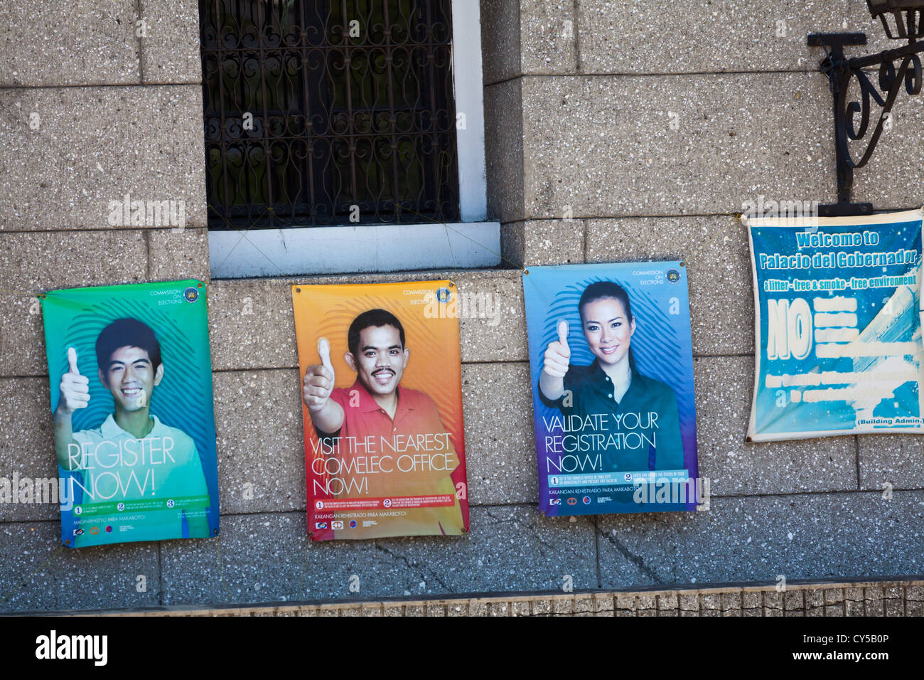 Advertising Posters in the Old Town of Manila, Philippines Stock Photo ...