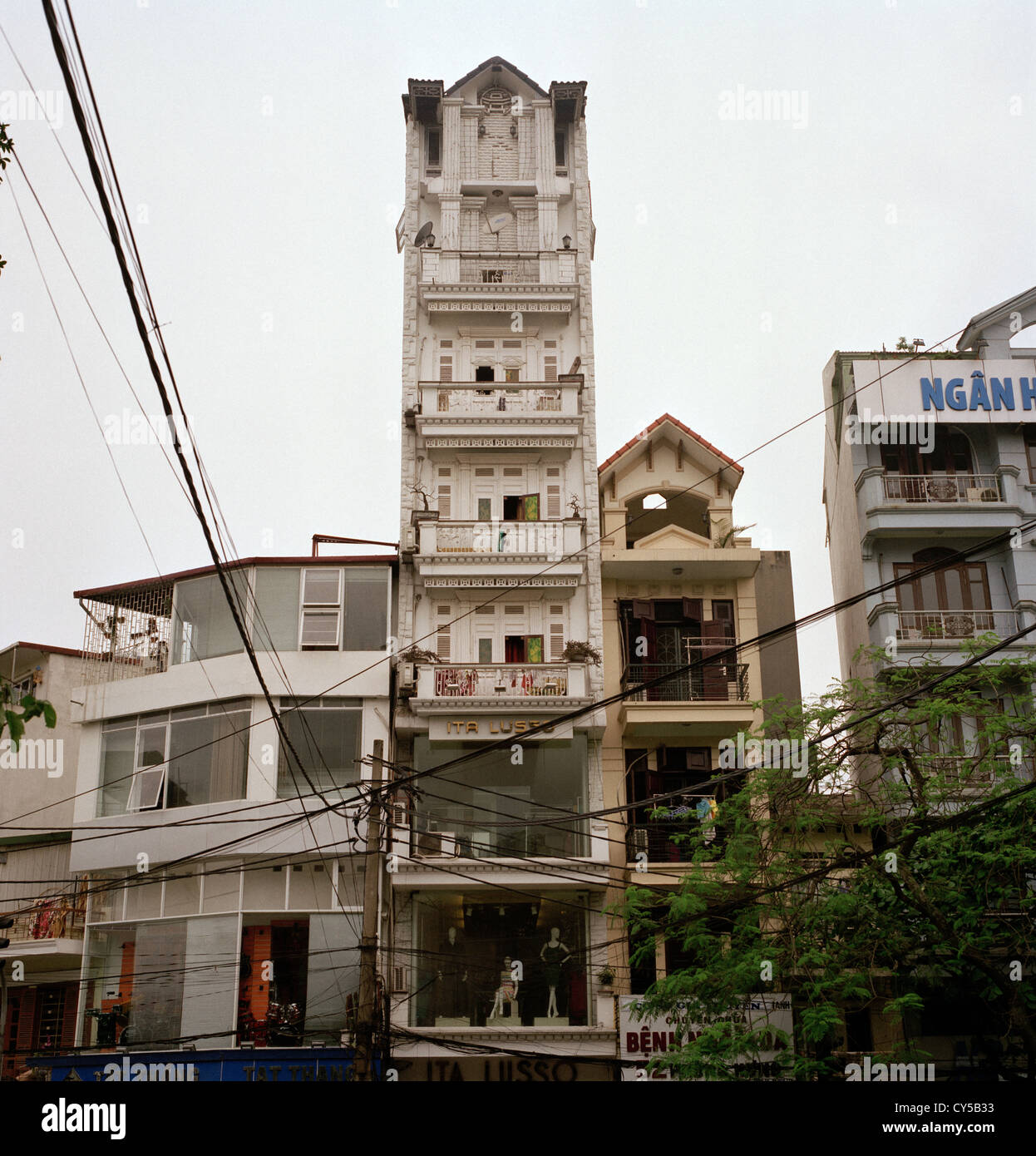 French Colonial Architecture in Old Hanoi in Vietnam in Far East ...