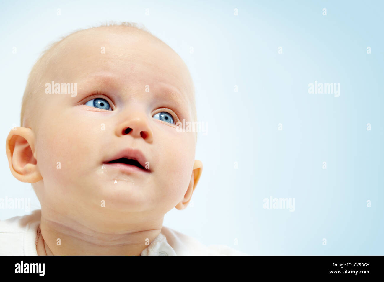 Portrait of cute child over white background Stock Photo - Alamy