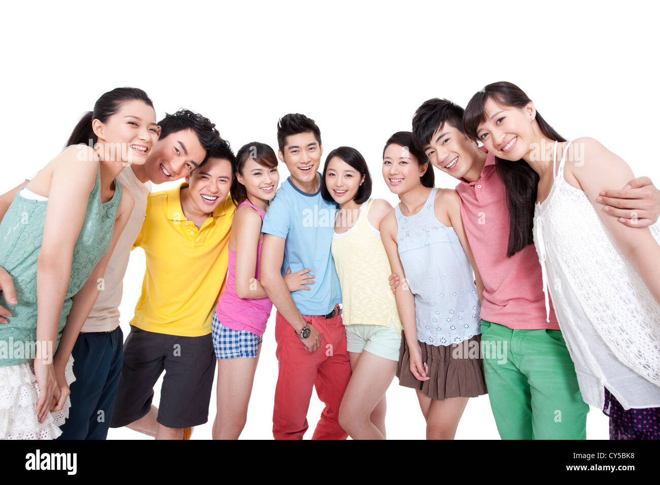 Happy young friends together Stock Photo - Alamy