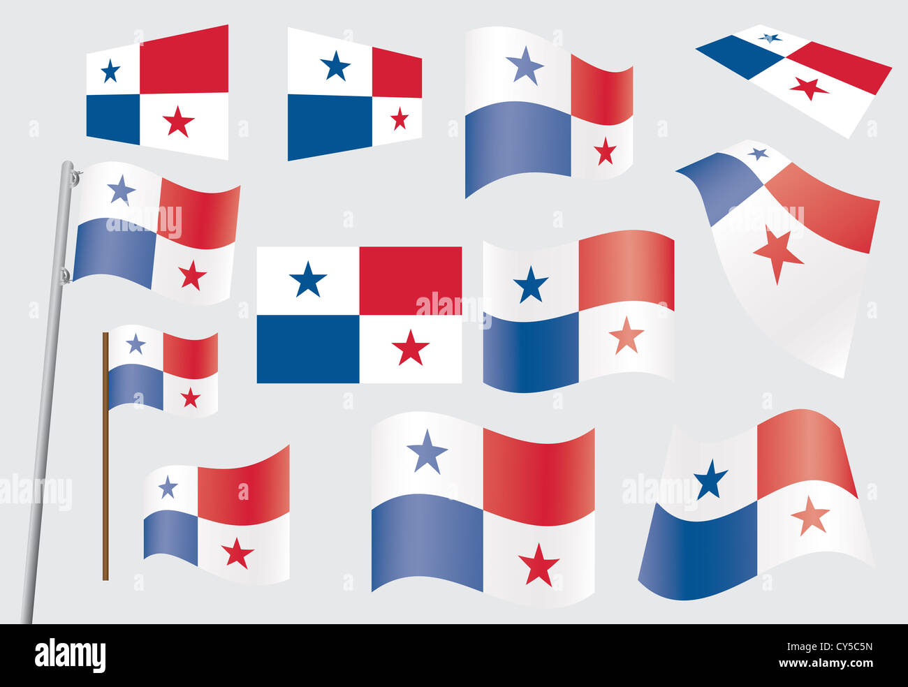 set of flags of Panama Stock Photo - Alamy