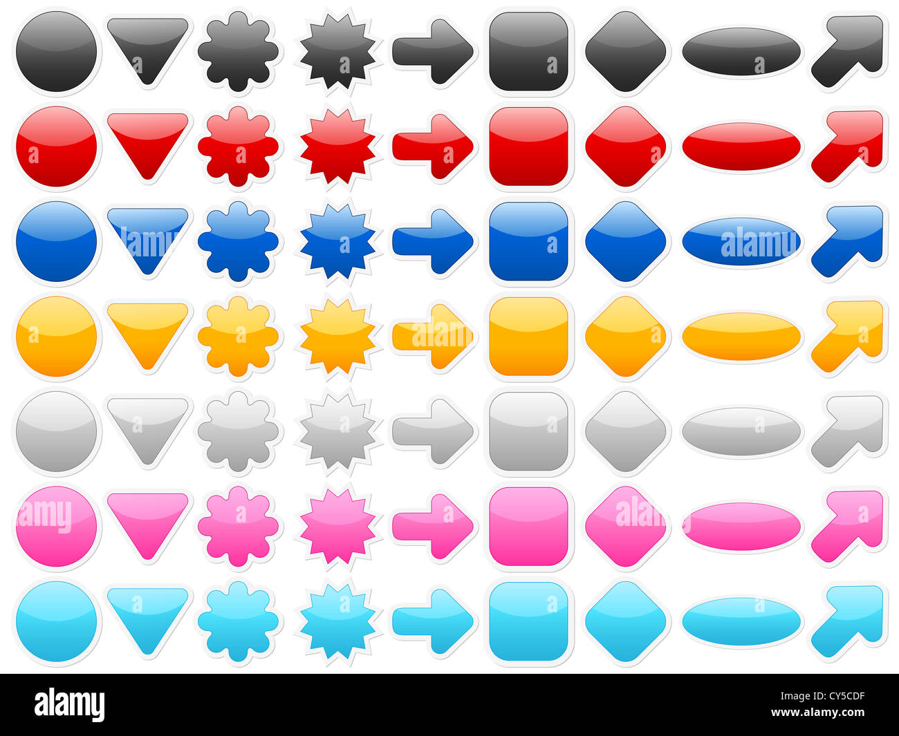 Different shapes and color empty icon. Vector illustration Stock Photo ...