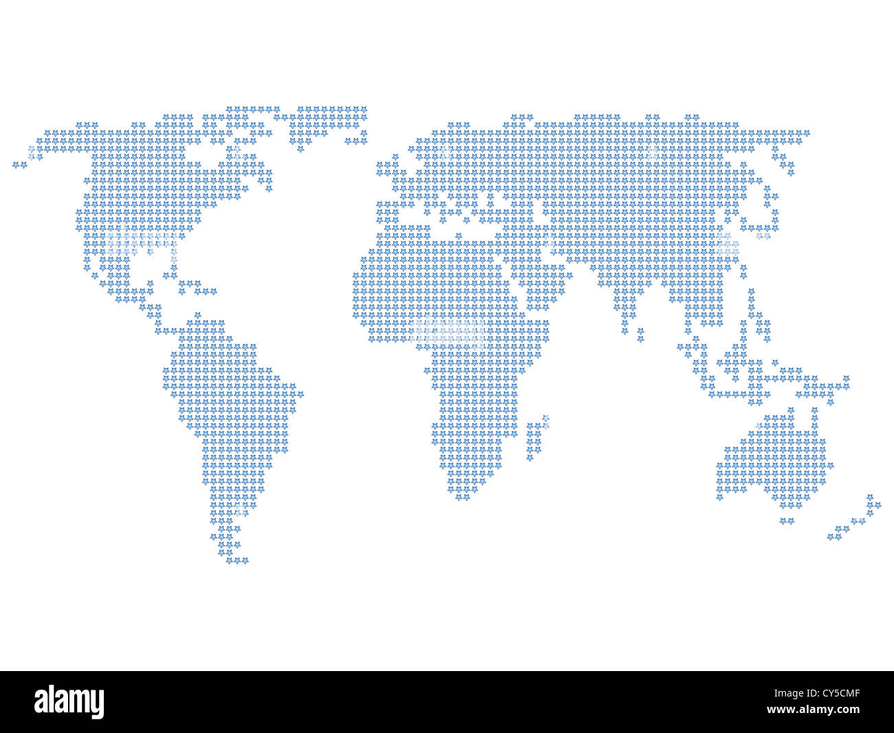 World map formed by stars. Vector illustration Stock Photo - Alamy