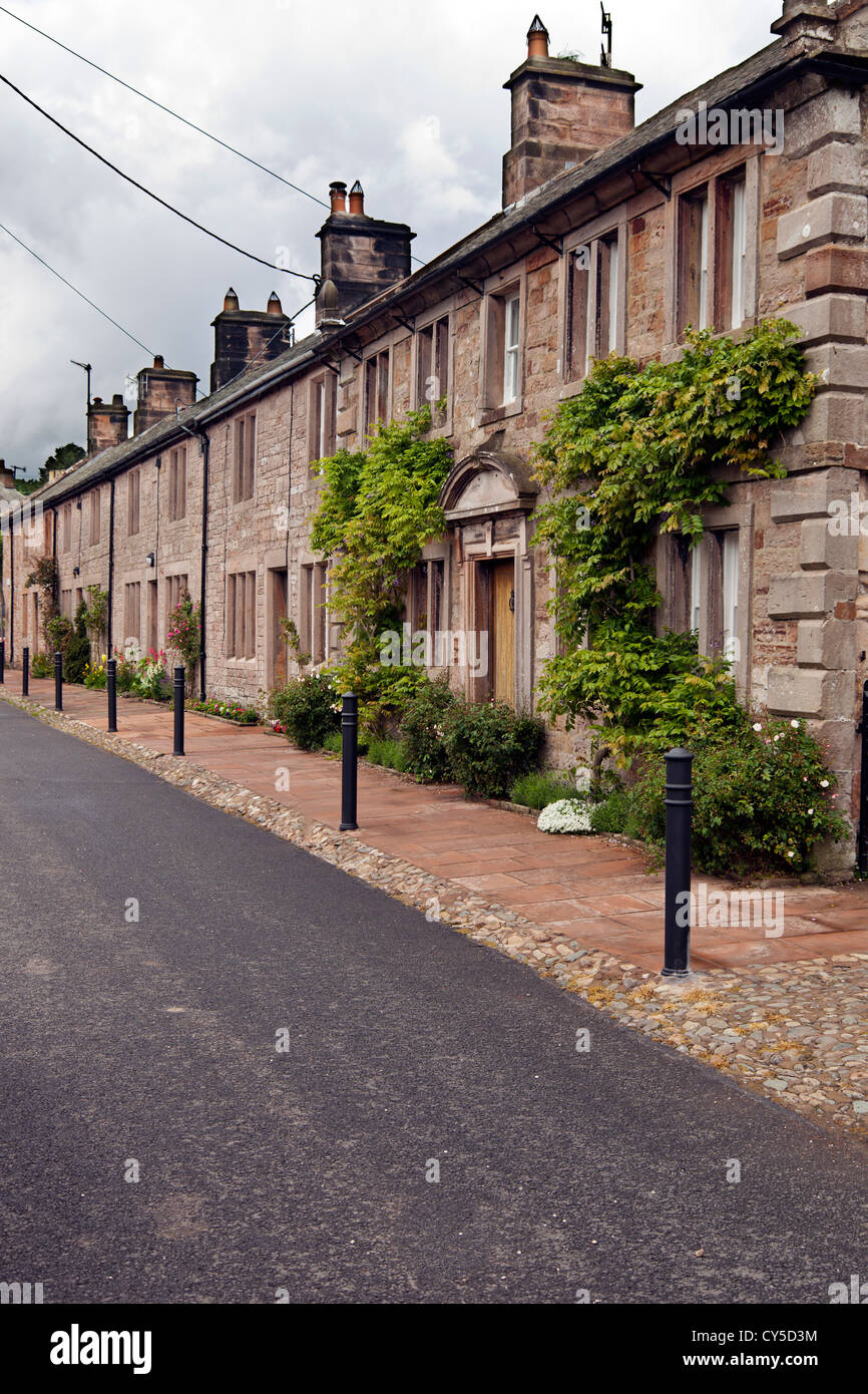 Row of Stone cottages in Greystoke village Cumbria Stock Photo - Alamy