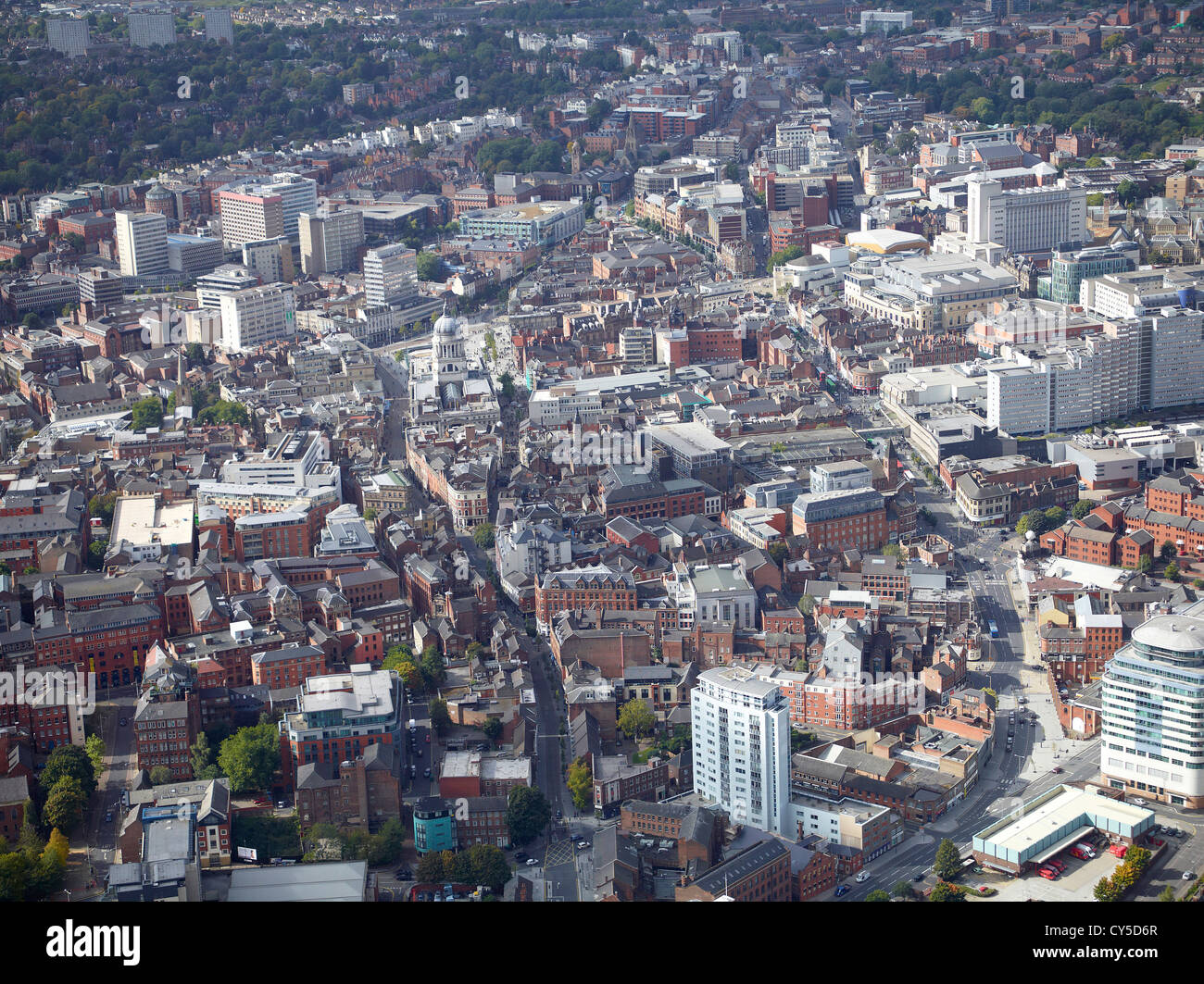 Aerial view nottingham city centre hi-res stock photography and images ...