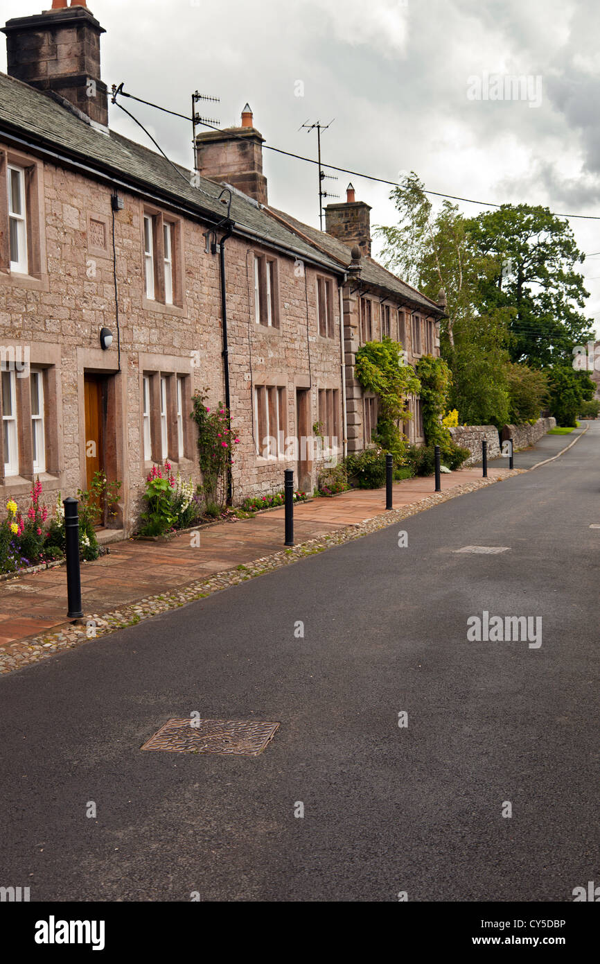 Row of Stone cottages in Greystoke village Cumbria Stock Photo - Alamy