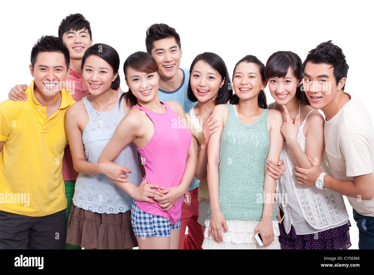 Happy young friends together Stock Photo - Alamy