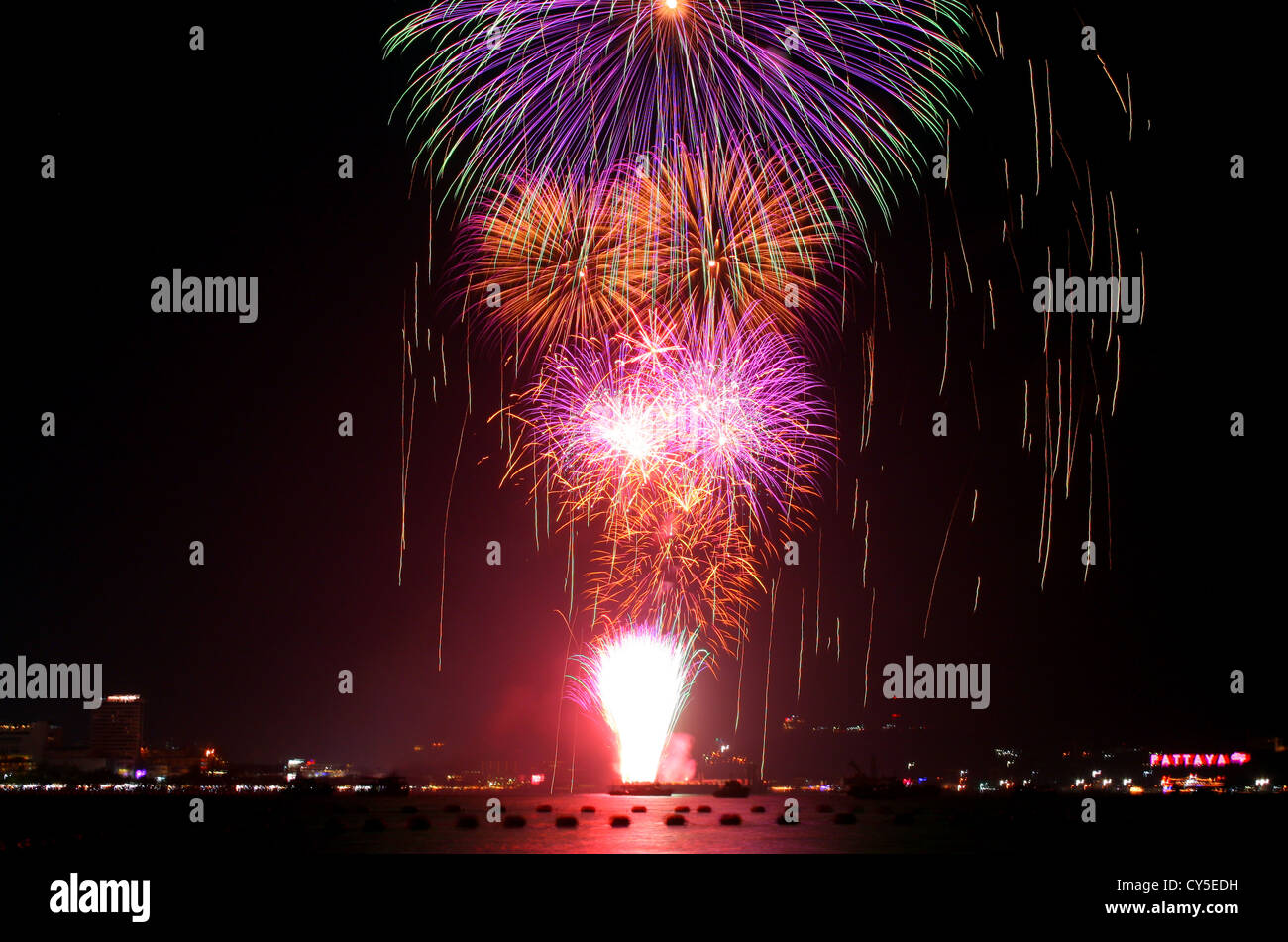 Firework at night Stock Photo - Alamy