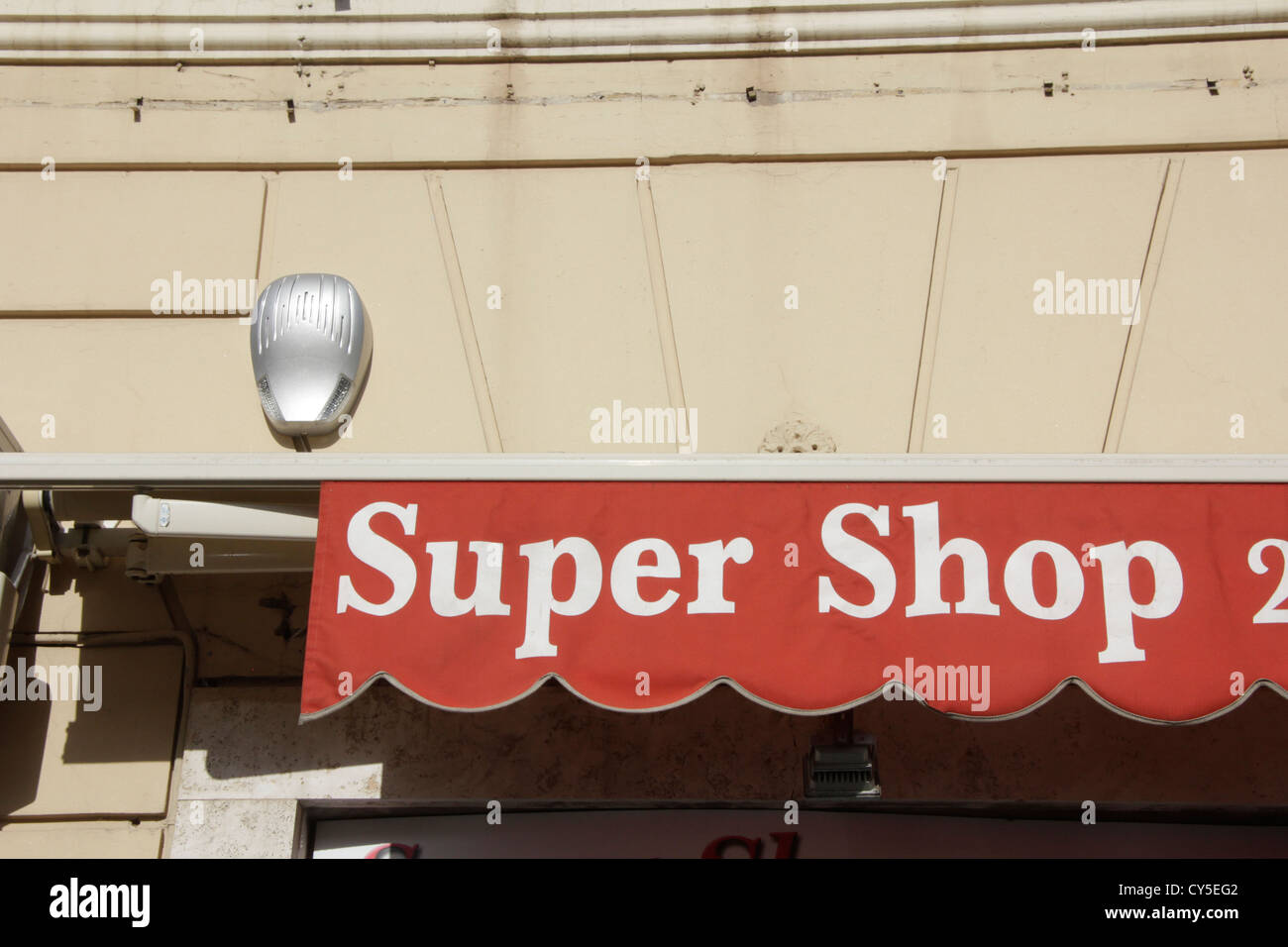 super shop sign in rome italy Stock Photo - Alamy